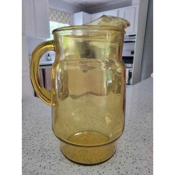 Anchor Hocking | Other | Vintage Anchor Hocking Mcm Amber Gold Optic ...